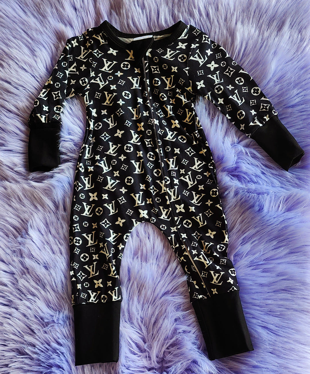 Fancy Black Bamboo Sleeper – Swanky Tots