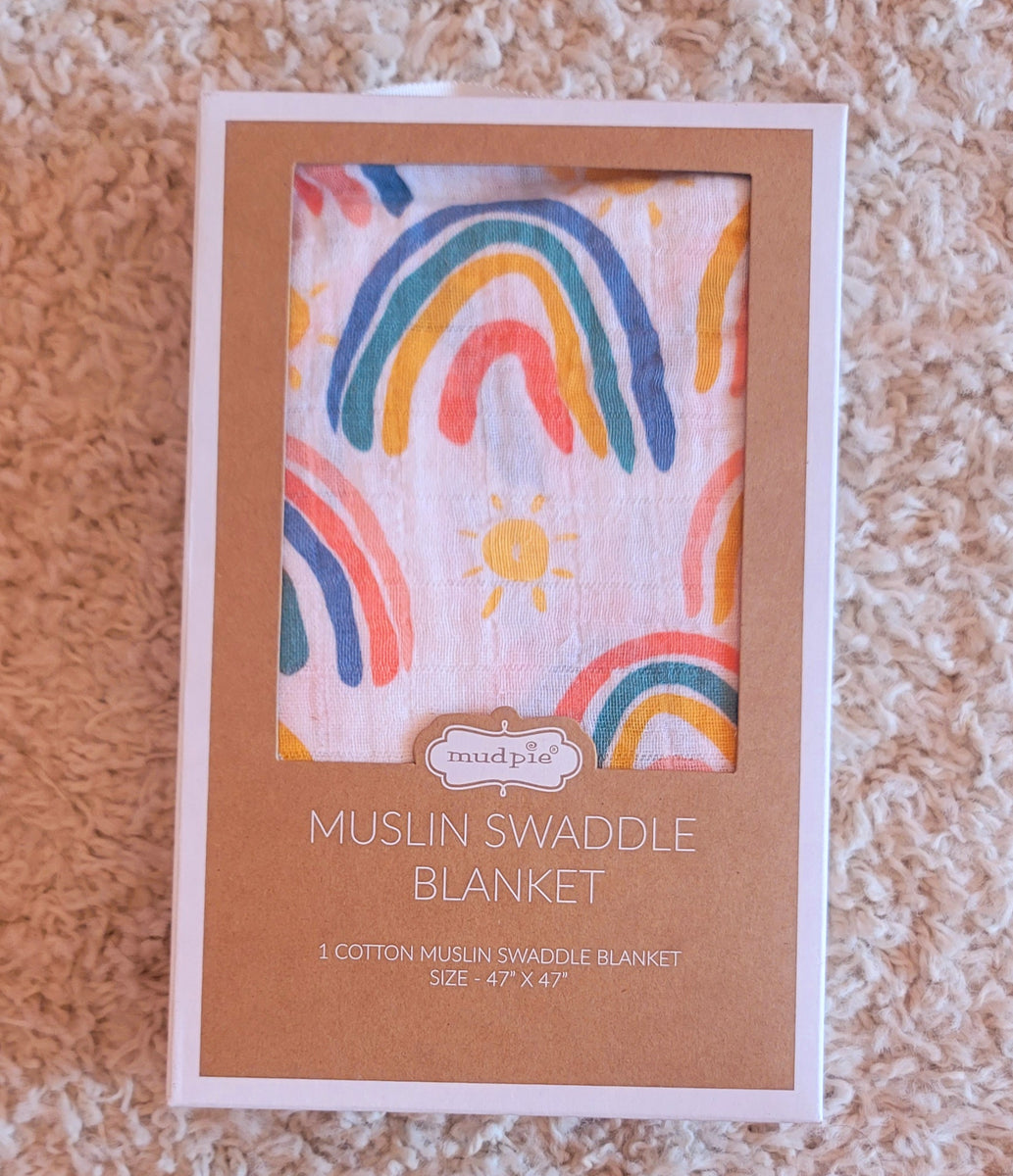 Rainbow Muslin Swaddle Blanket – Swanky Tots